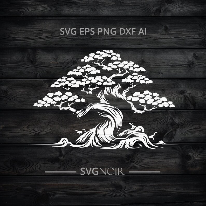 Bonsai Tree Vector Clipart in SVG Ai DXF Eps PNG Cricut - Etsy Canada