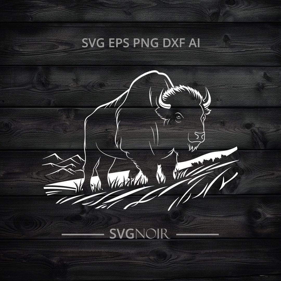 Bison Svg Vector Graphic PNG EPS Dxf SVG Ai - Etsy