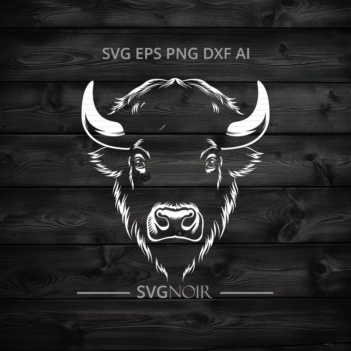 Bison Head Svg PNG EPS Dxf SVG Ai - Etsy