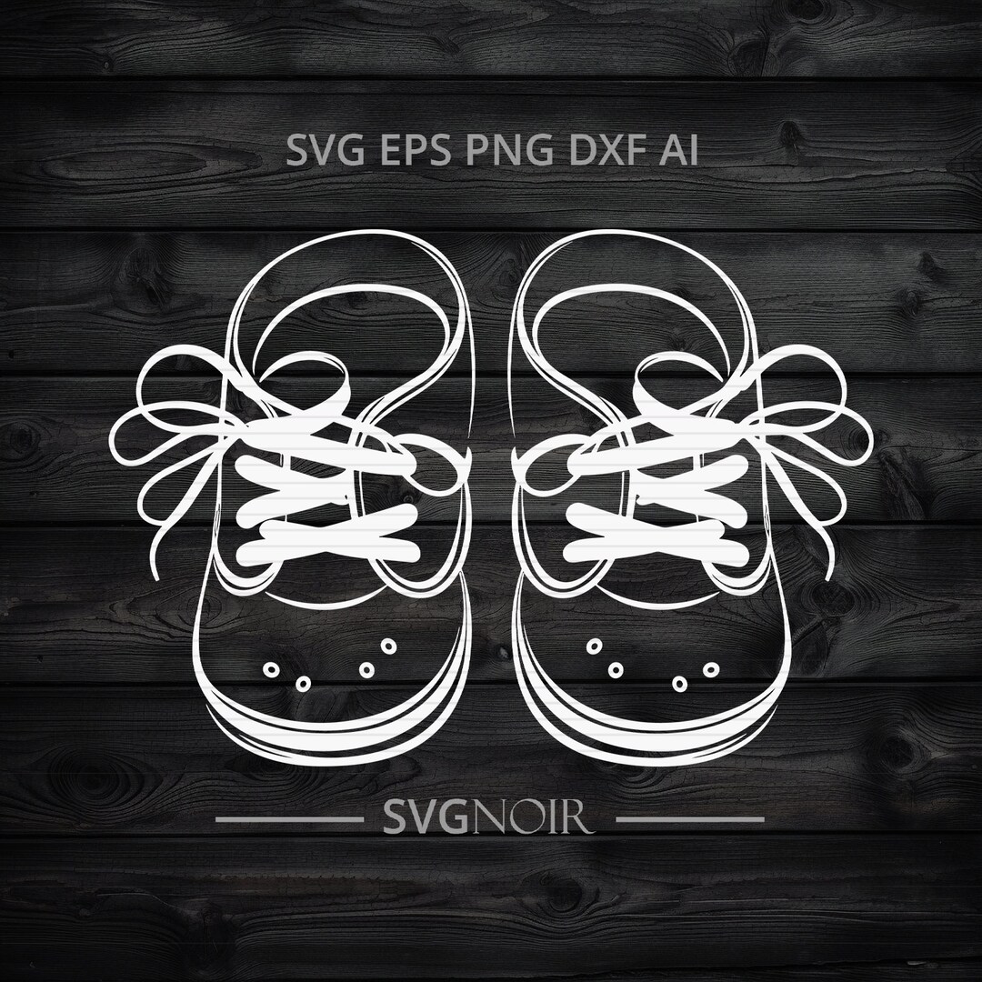 Baby Shoes Vector Clipart in SVG, Ai, DXF, Eps, PNG Cricut, Silhouette ...