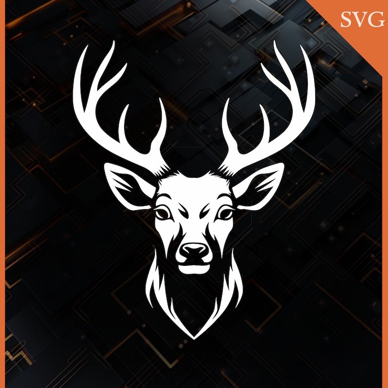 Majestic Stag Head Svg PNG EPS Dxf SVG Ai - Etsy