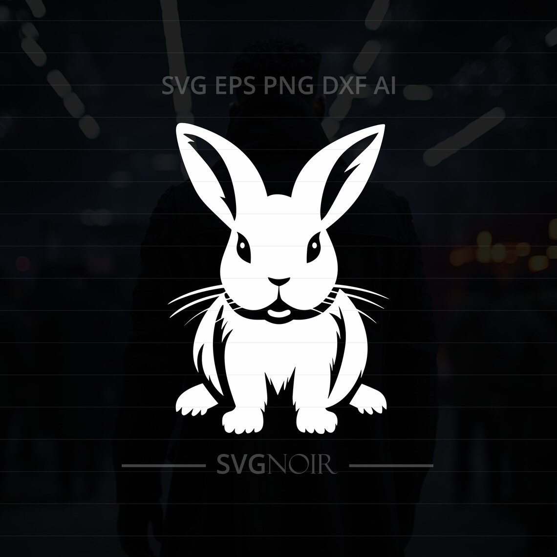 Cute Bunny Rabbit Vector Clipart in SVG, Ai, DXF, Eps, PNG Cricut ...