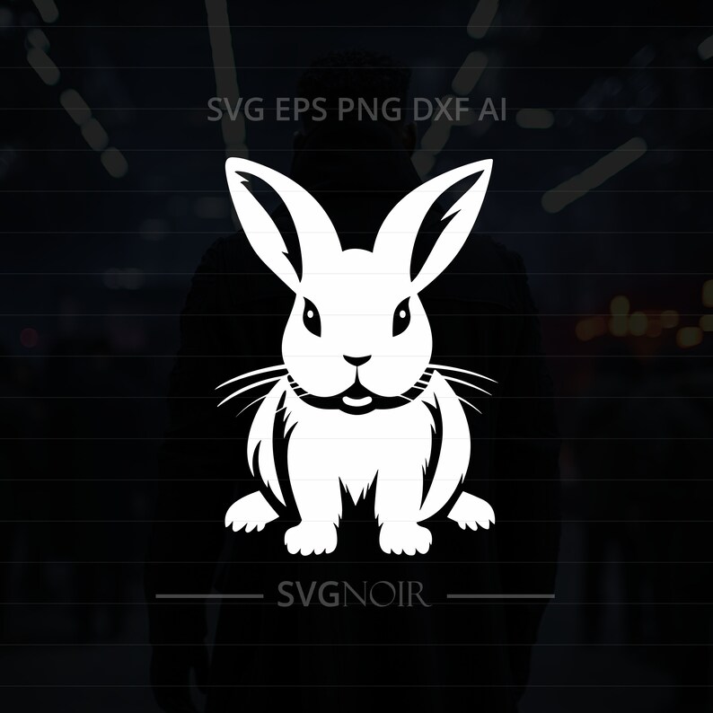 Cute Bunny Rabbit Vector Clipart in SVG, Ai, DXF, Eps, PNG Cricut ...