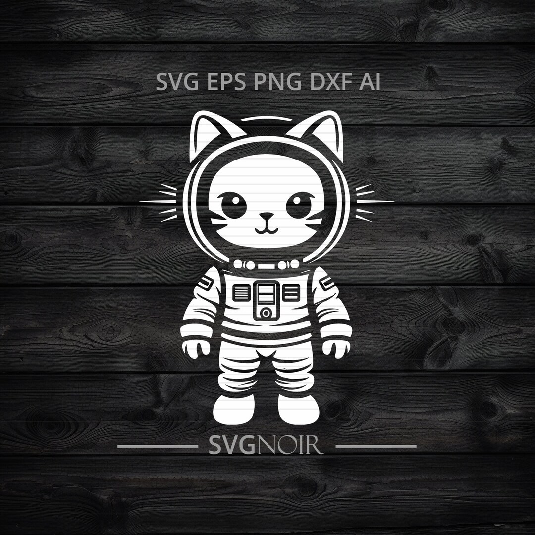 Astronaut Suit Cat Space Outer Svg PNG EPS Dxf SVG Ai Files - Etsy