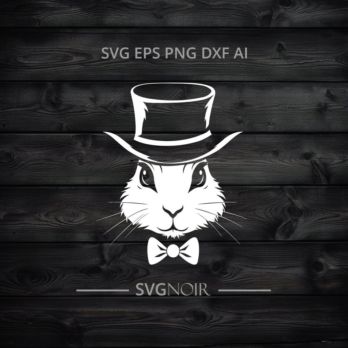 Rabbit Top Hat Svg Vector Graphic PNG EPS Dxf SVG Ai - Etsy