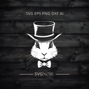 Rabbit Top Hat Svg Vector Graphic PNG EPS Dxf SVG Ai - Etsy