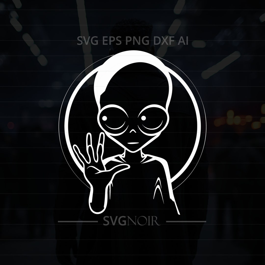 Alien Waving Vector Clipart in SVG, Ai, DXF, Eps, PNG Cricut ...