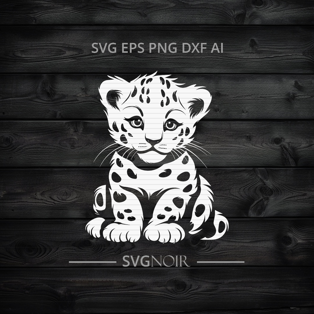 Baby Snow Leopard Svg PNG EPS Dxf SVG Ai - Etsy