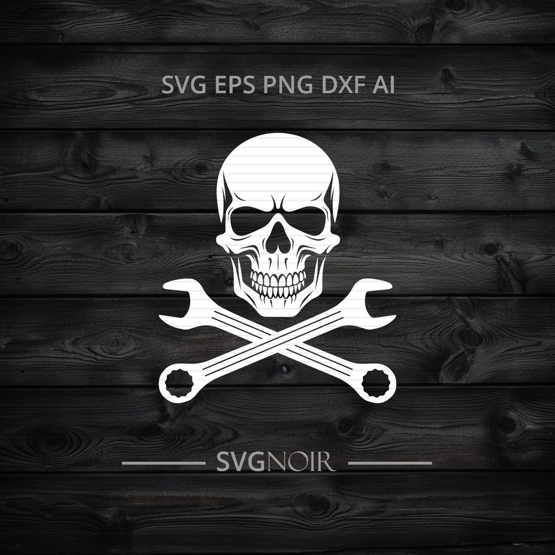 Skull Crossbones Wrenches/spanners Svg PNG EPS Dxf SVG Ai - Etsy