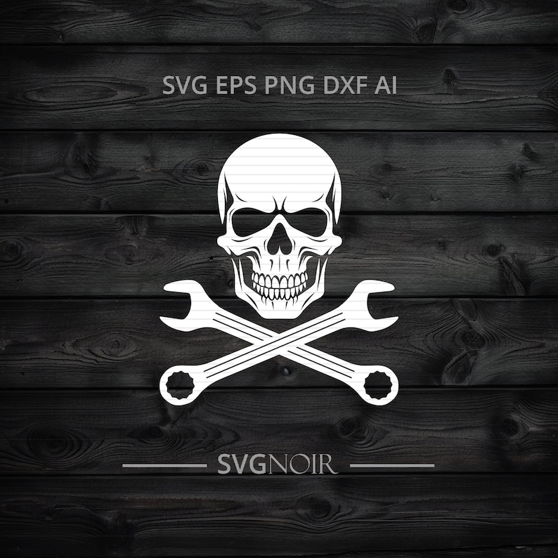 Skull Crossbones Wrenches/spanners Svg PNG EPS Dxf SVG Ai - Etsy