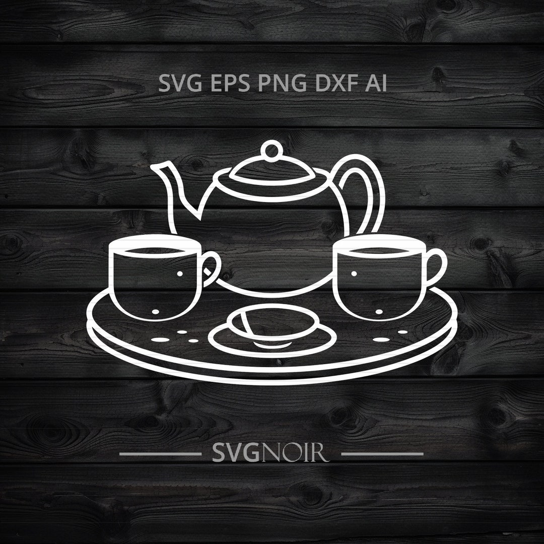 Tea Set Svg PNG EPS Dxf SVG Ai - Etsy