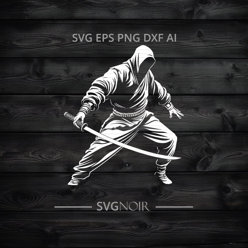 Ninja Svg PNG EPS Dxf SVG Ai - Etsy