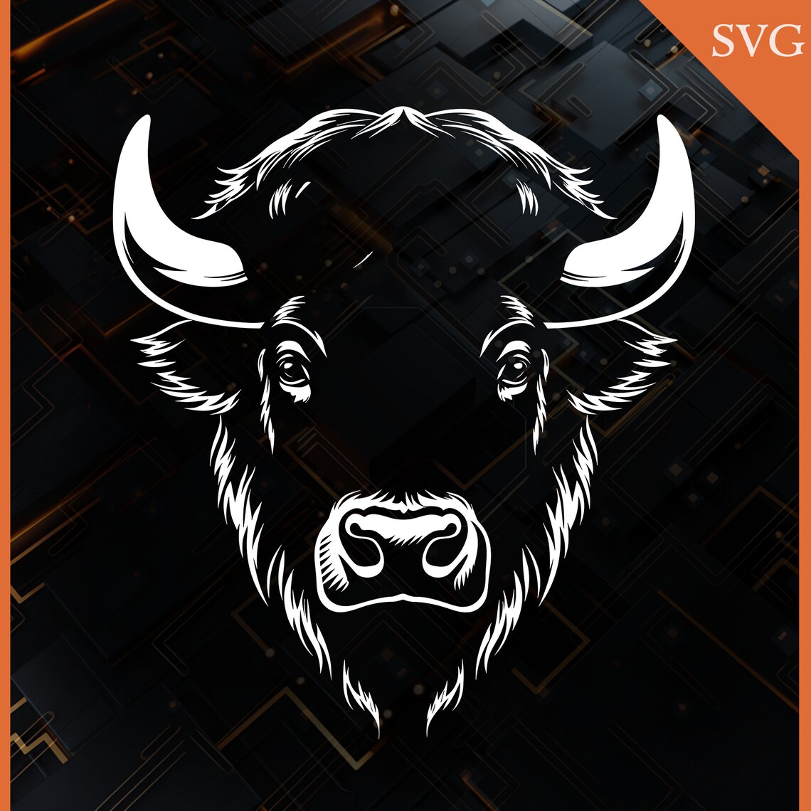 Bison Head Svg PNG EPS Dxf SVG Ai - Etsy
