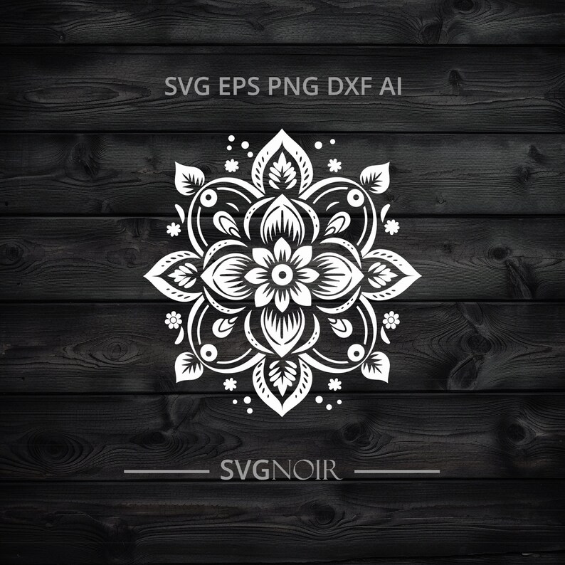 Boho Flower Mandala Svg PNG EPS Dxf SVG Ai - Etsy