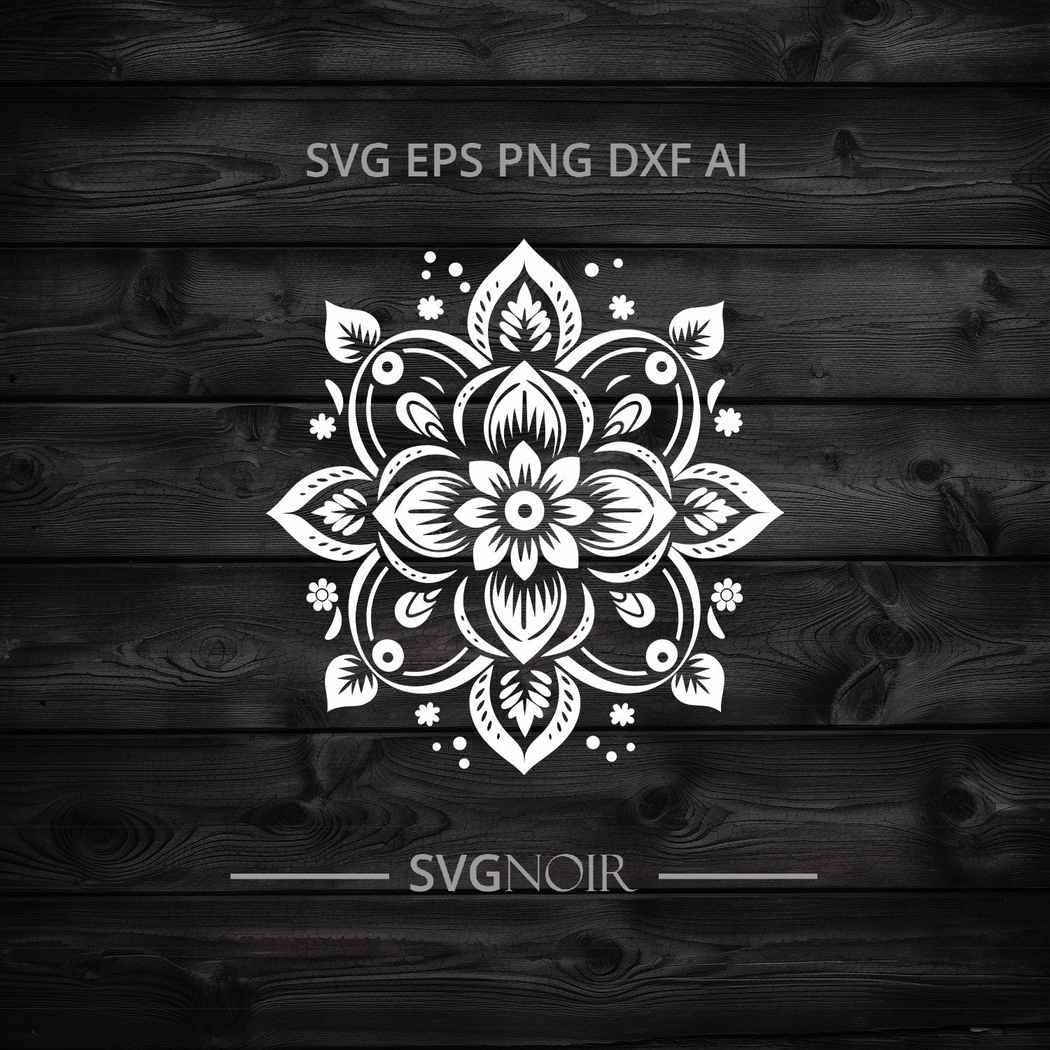 Boho Flower Mandala Svg PNG EPS Dxf SVG Ai - Etsy