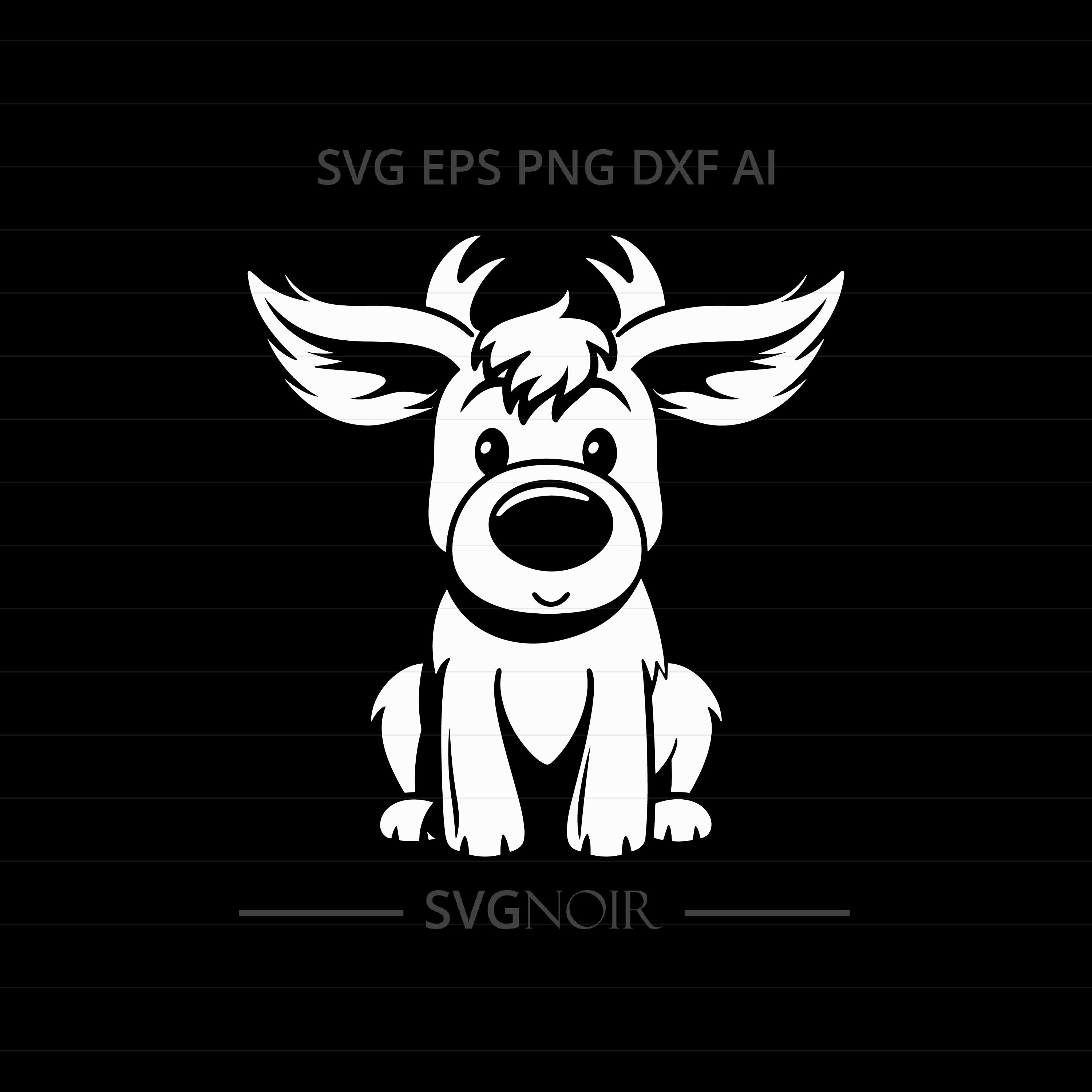 Moose Baby Cute Vector Clipart in SVG, Ai, DXF, Eps, PNG Cricut ...