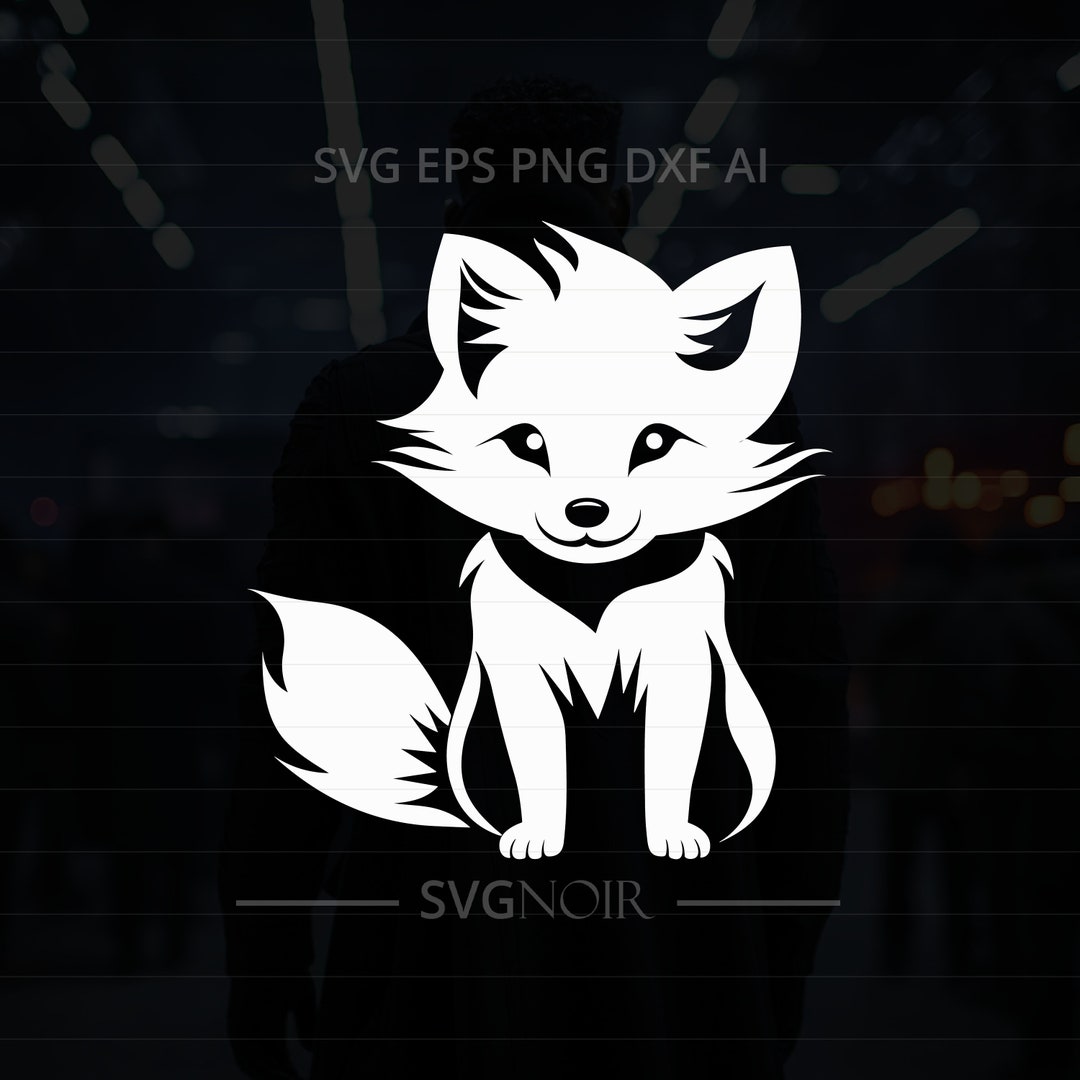 Cute Fox Baby Cub Vector Clipart in SVG, Ai, DXF, Eps, PNG Cricut ...