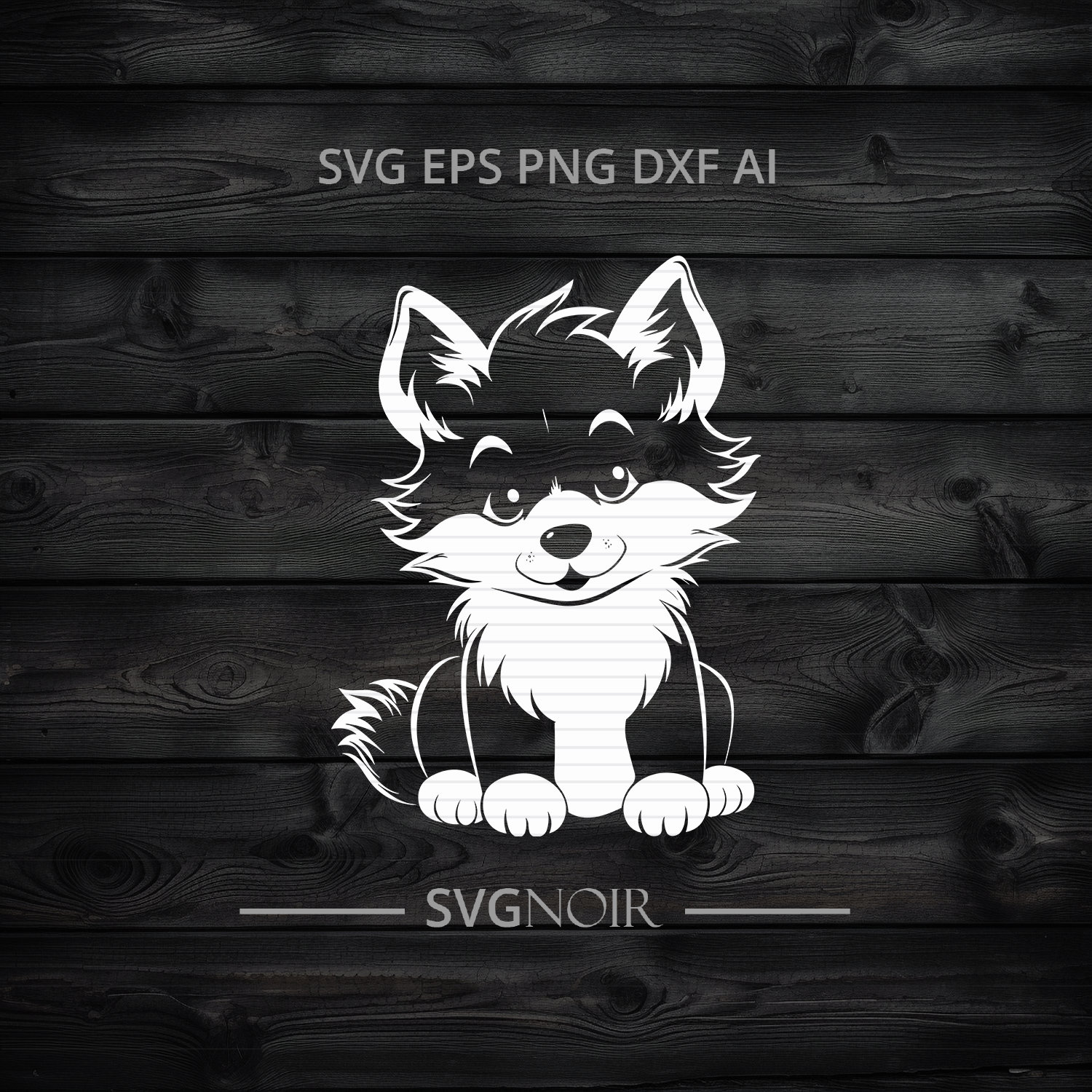 Cute Baby Wolf Vector Svg PNG EPS Dxf SVG Ai - Etsy