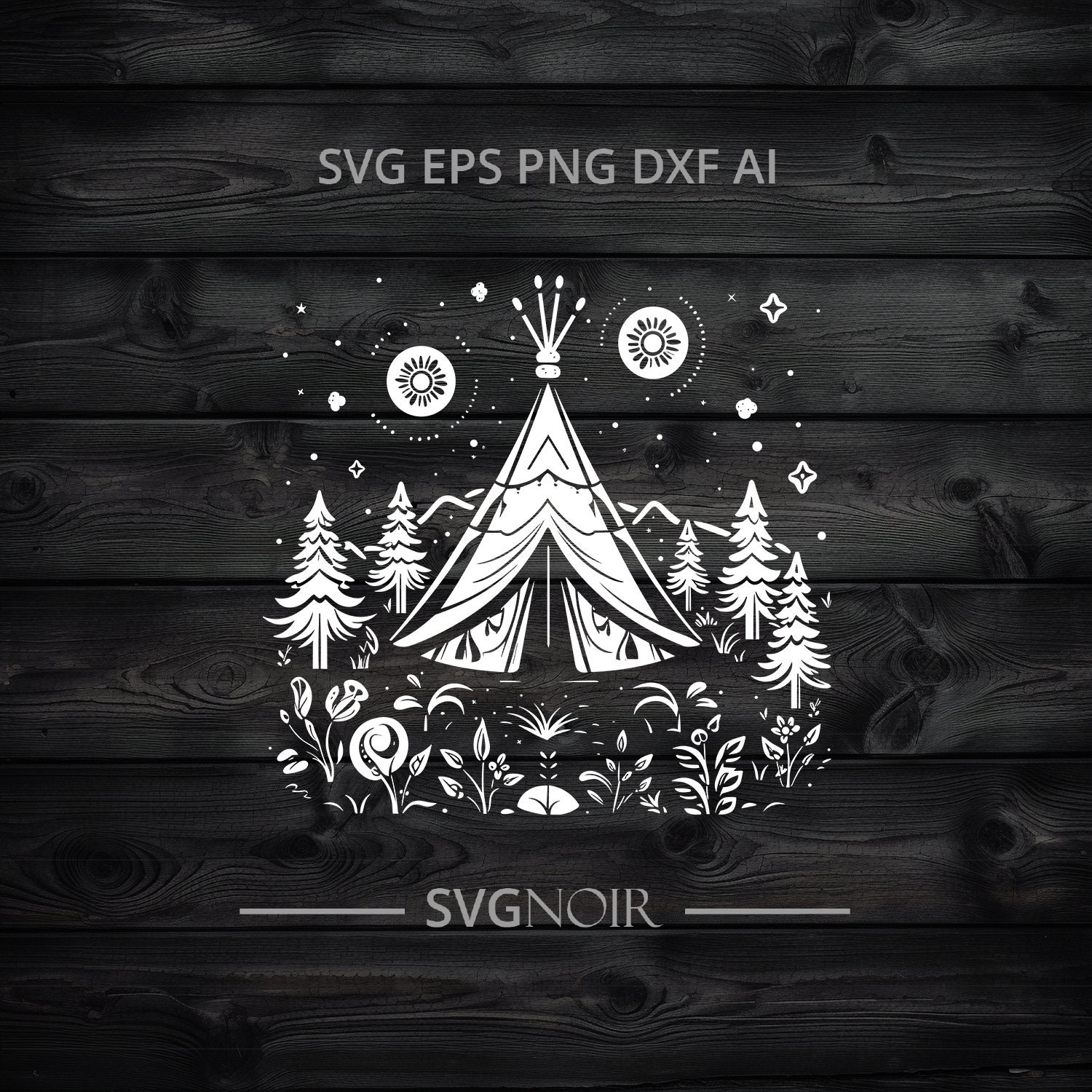 Boho Camping Svg PNG EPS Dxf SVG Ai - Etsy