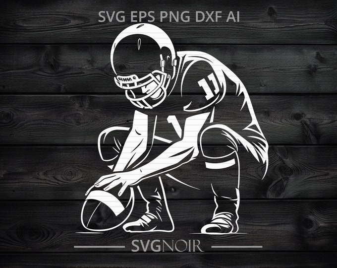 Football Player Crouching Vector Svg PNG EPS Dxf SVG Ai Files - Etsy