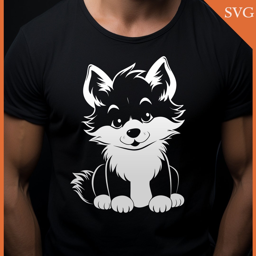 Cute Baby Wolf Vector Svg PNG EPS Dxf SVG Ai - Etsy
