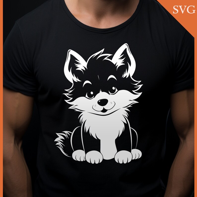 Cute Baby Wolf Vector Svg PNG EPS Dxf SVG Ai - Etsy Australia