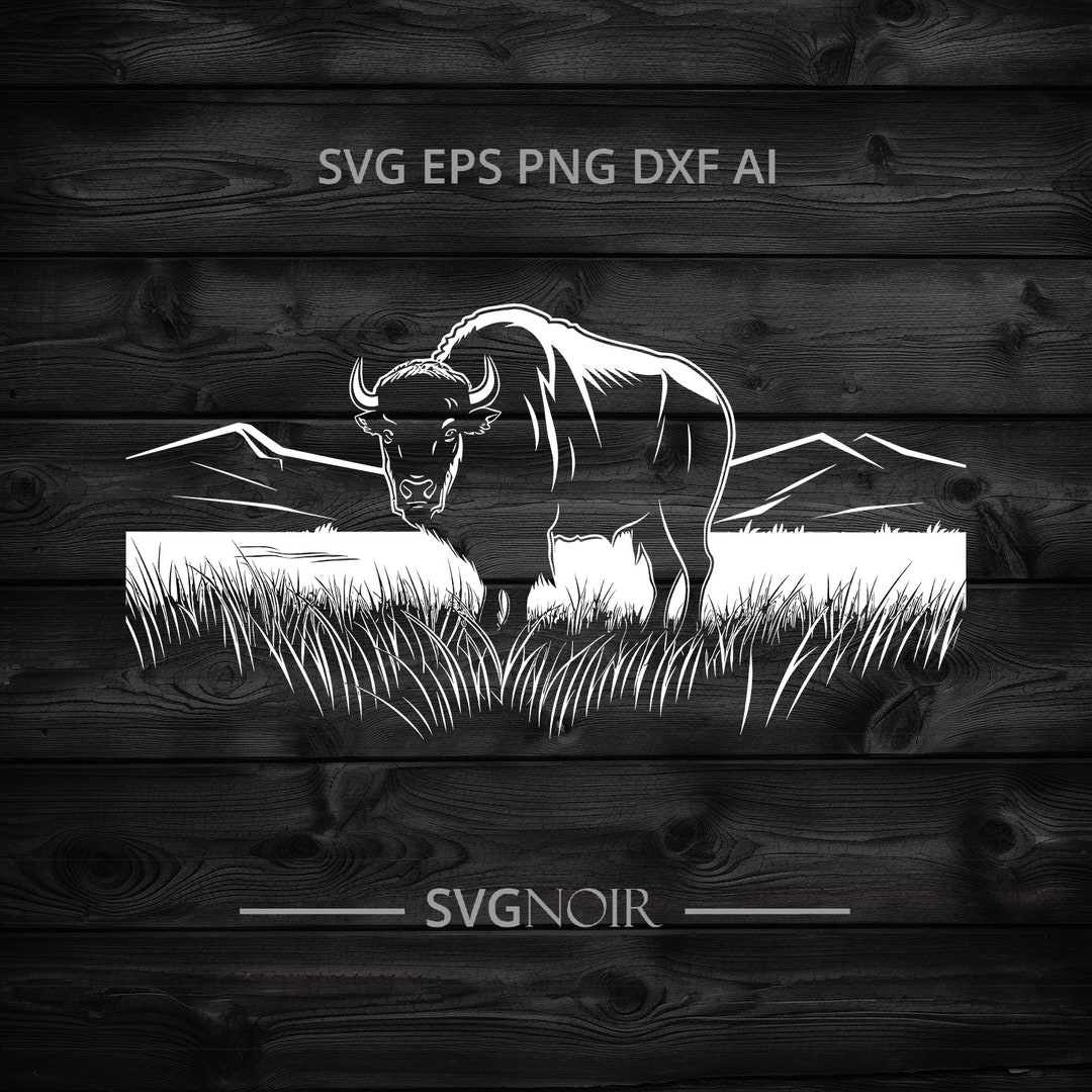 Bison Svg Vector Graphic PNG EPS Dxf SVG Ai - Etsy