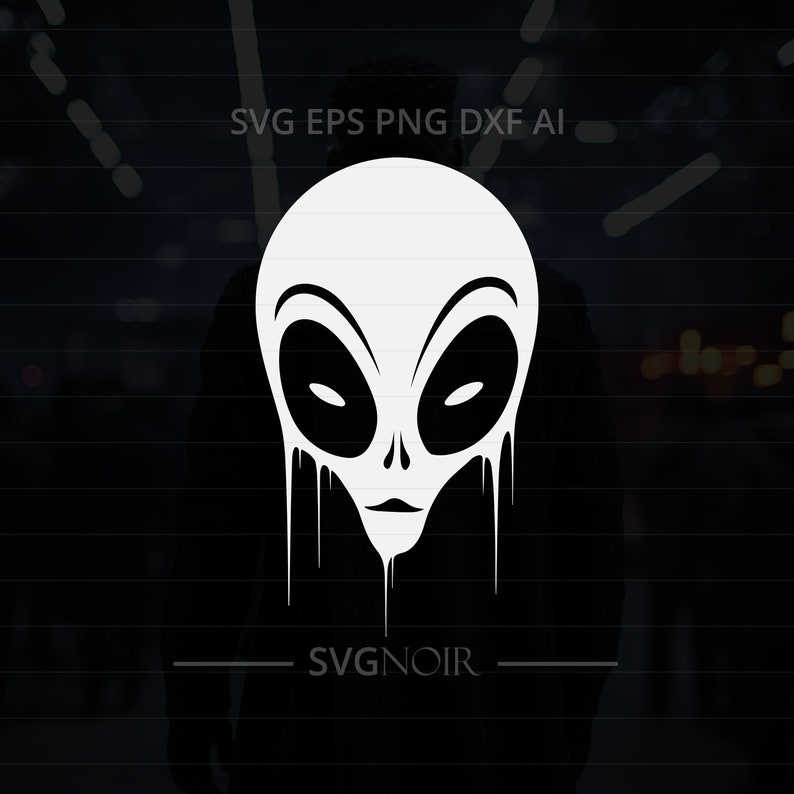 Alien Head Vector Clipart in SVG, Ai, DXF, Eps, PNG Cricut, Silhouette ...