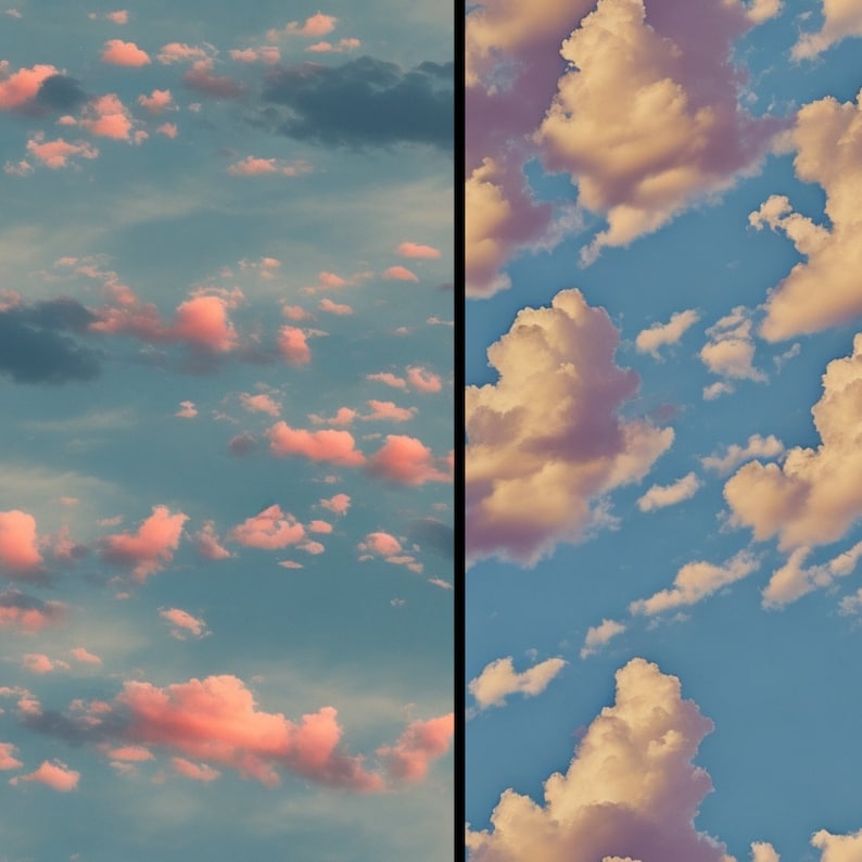 SVG, Digital Paper, Vibrant Cloudy Sky, Seamless Clouds and Sky Designs ...