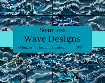 SVG, Digital Paper, Ocean Waves Style, Seamless Waves and Ocean Designs ...