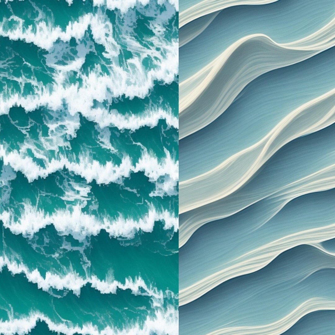 SVG, Digital Paper, Ocean Waves Style, Seamless Waves and Ocean Designs ...