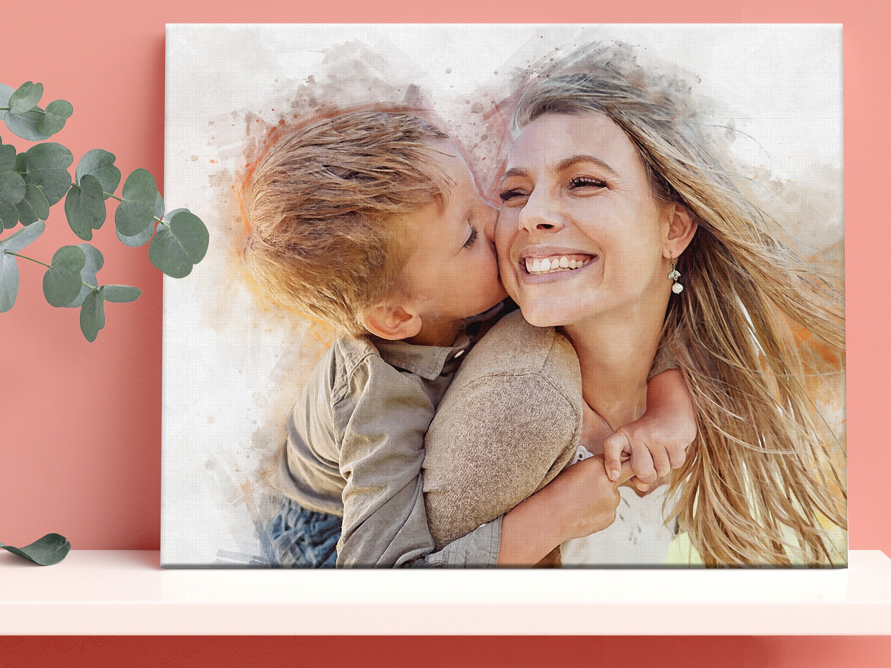 Custom Watercolor Mother and Child Portrait From Photo - Etsy