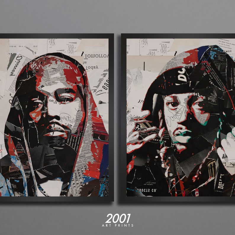 90s Hip Hop Rapper Legends Collage Poster Set (digital Download) - Etsy