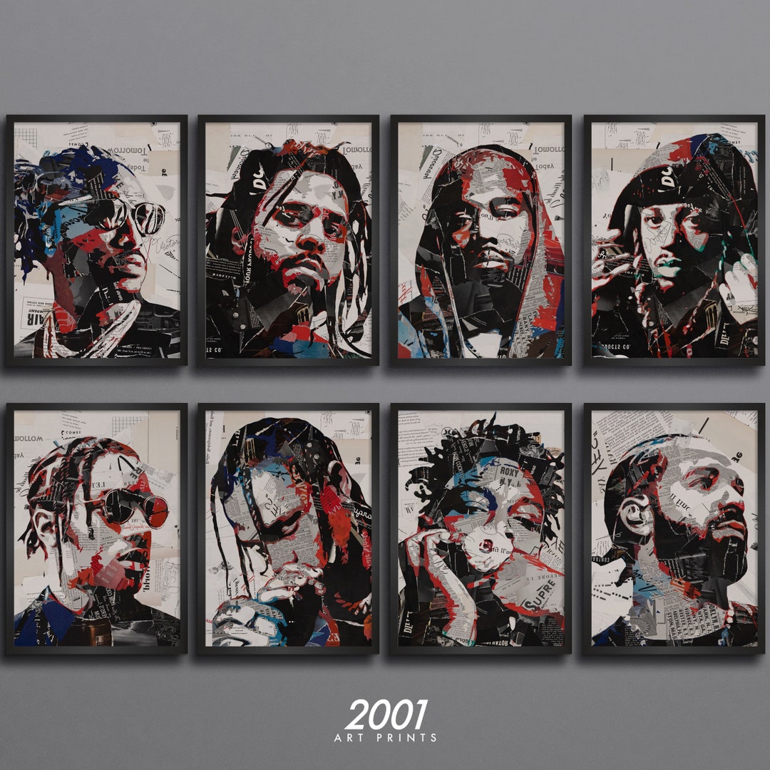 Digital Download 8 Set Hip Hop Trap Music Rapper Legends Portrait ...