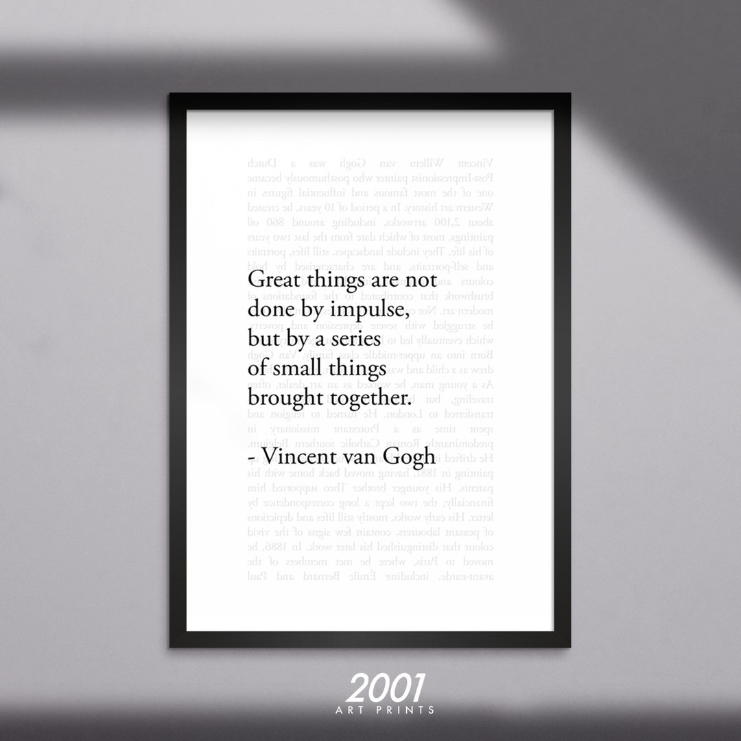Vincent Van Gogh Inspirational Quote Poster Motivational Wall Picture ...