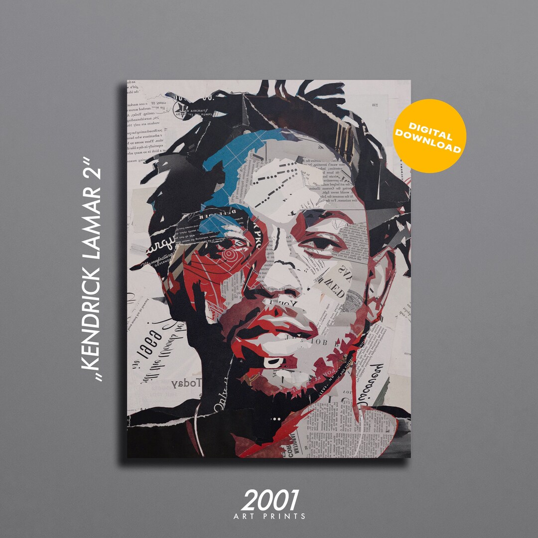 Digital Download 1 Set Rapper Portrait Vintage Collage Poster Single ...
