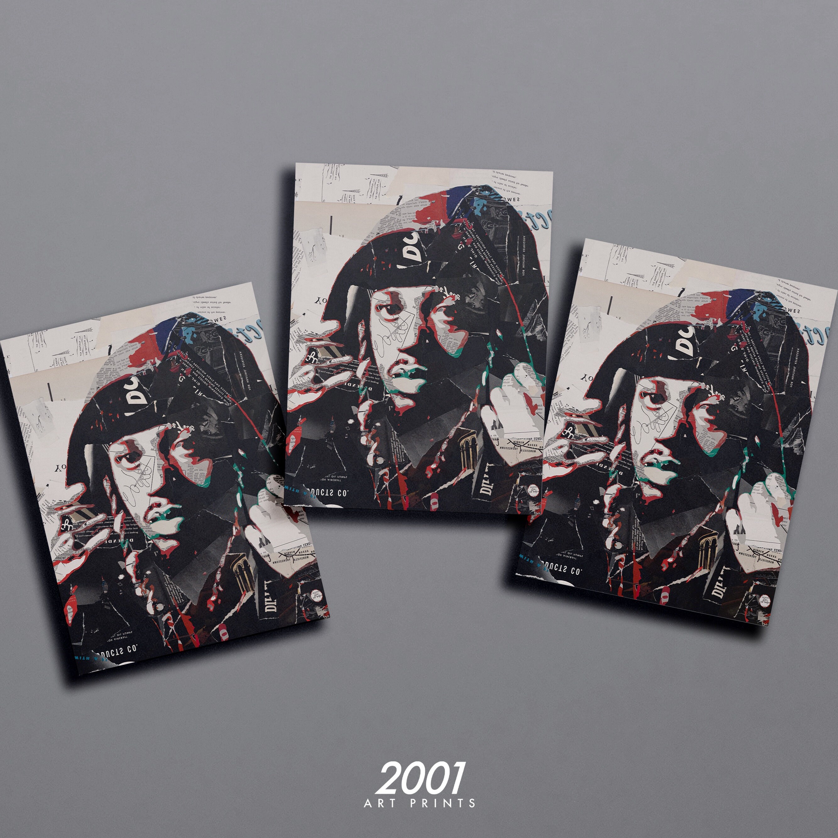 1 Set Rapper Producer Portrait Vintage Collage Poster Trap Hip Hop ...