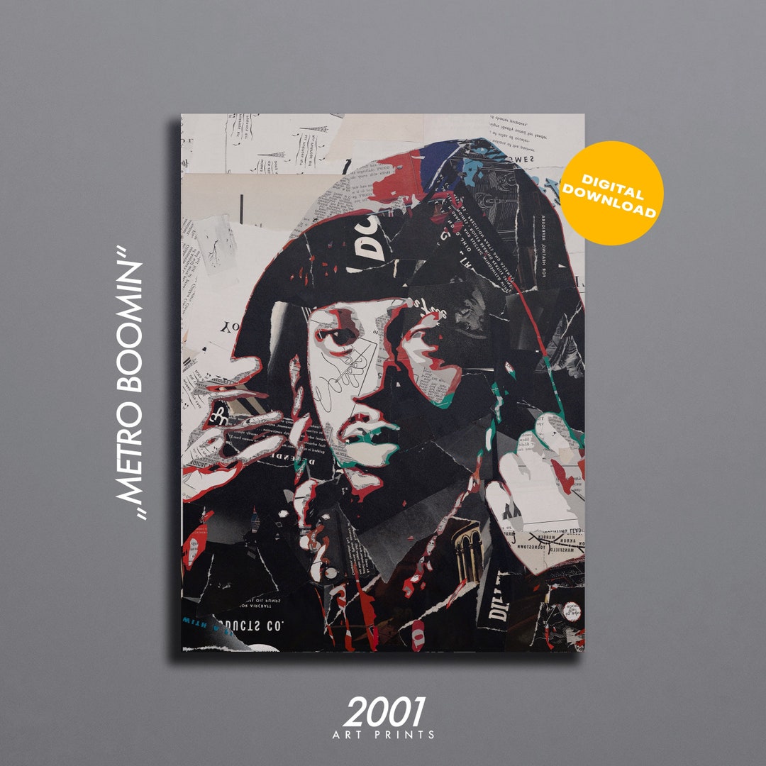 1 Set Rapper Producer Portrait Vintage Collage Poster Trap Hip Hop ...