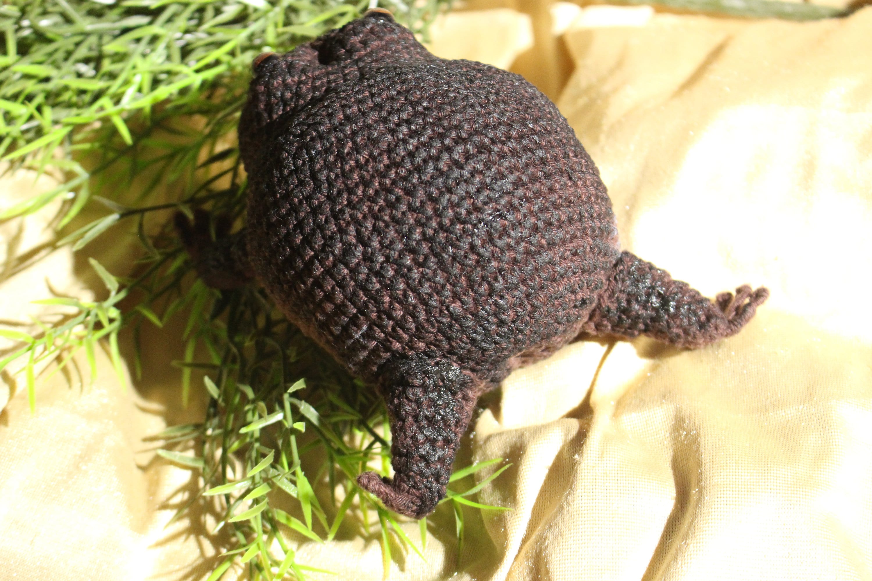 Crochet Pattern Black Rain Frog Breviceps Fuscus Grumpy Frog Black Rain ...