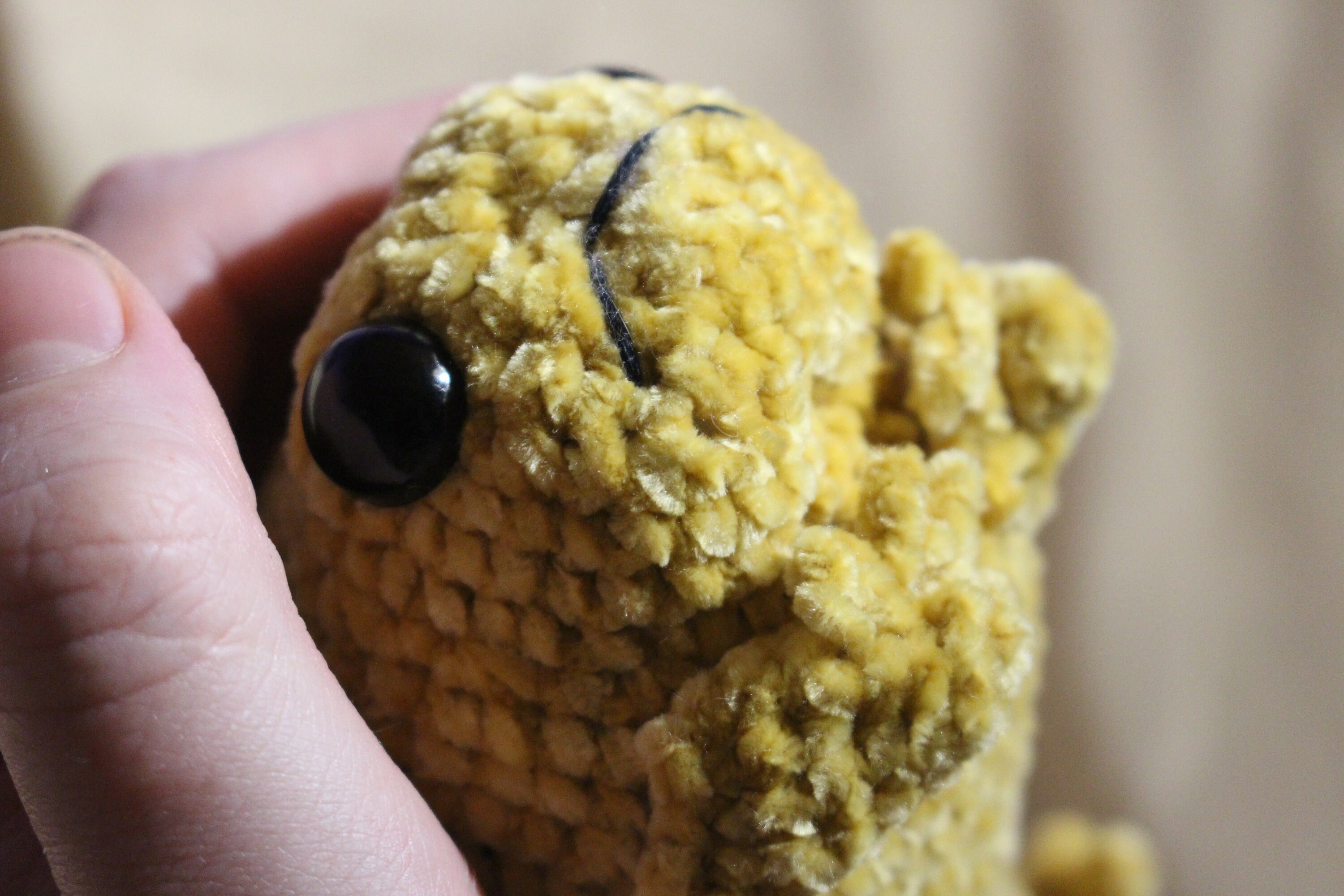 Cute Crochet Rain Frog Plush With Squeaker Inside Grumpy Squeaky Frog ...