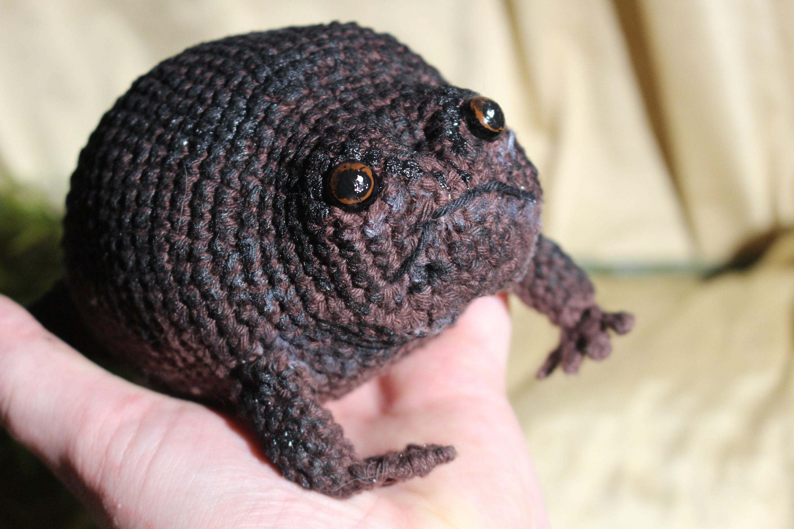 Black Rain Frog Crochet Breviceps Fuscus Grumpy Frog Black Rain Frog ...