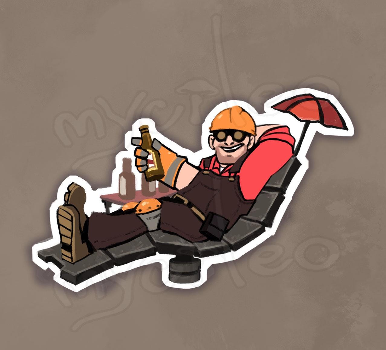 Engineer Rancho Relaxo Sticker - 2.5" Sticker | Team Fortress 2 - Etsy