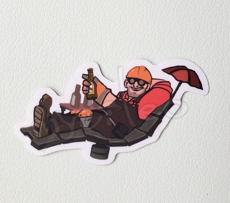Engineer Rancho Relaxo Sticker - 2.5" Sticker | Team Fortress 2 - Etsy