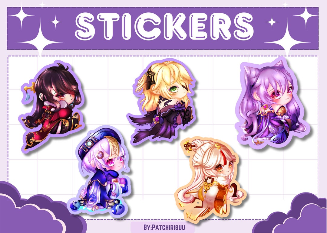 Genshin Full Body Chibi Stickers Vinyl Stickers Patchirisuu - Etsy
