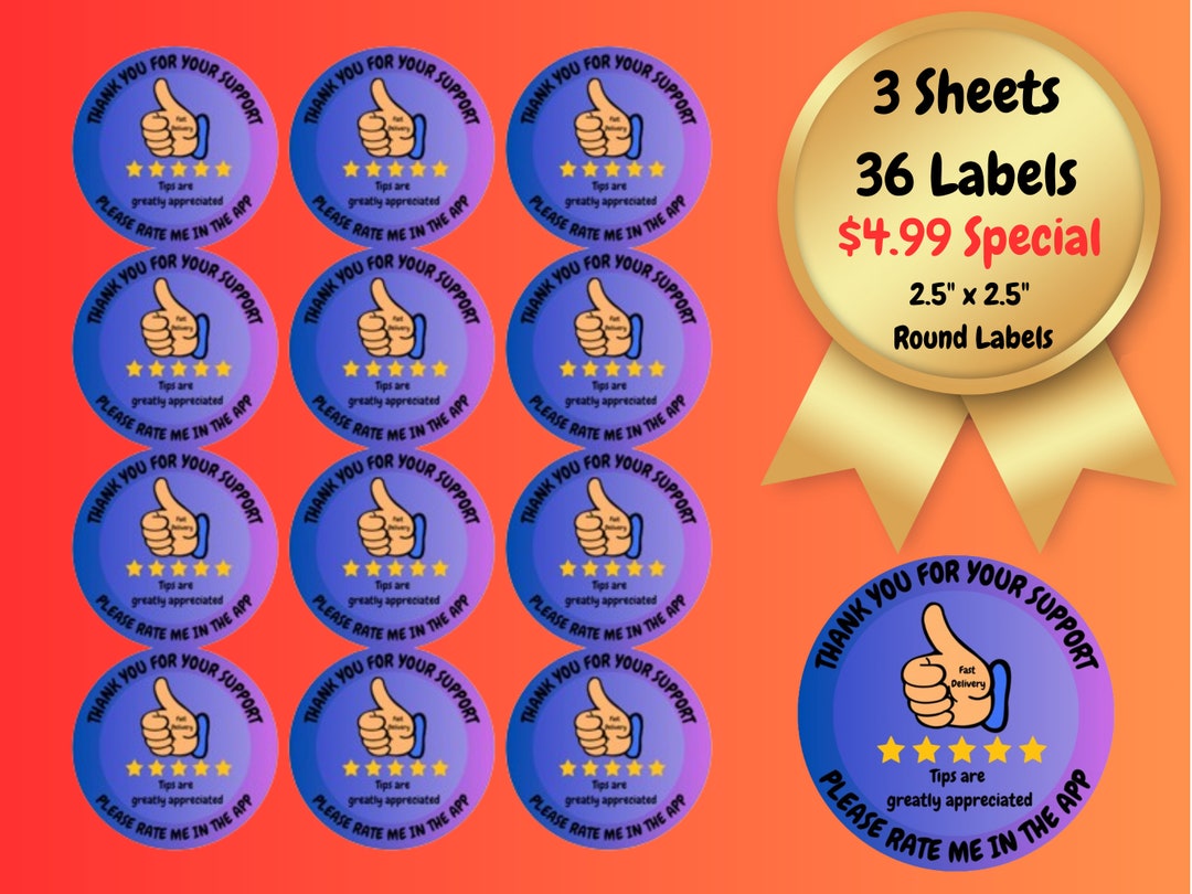 Food Delivery Labels for Uber Eats, Grubhub, Doordash and More - Etsy