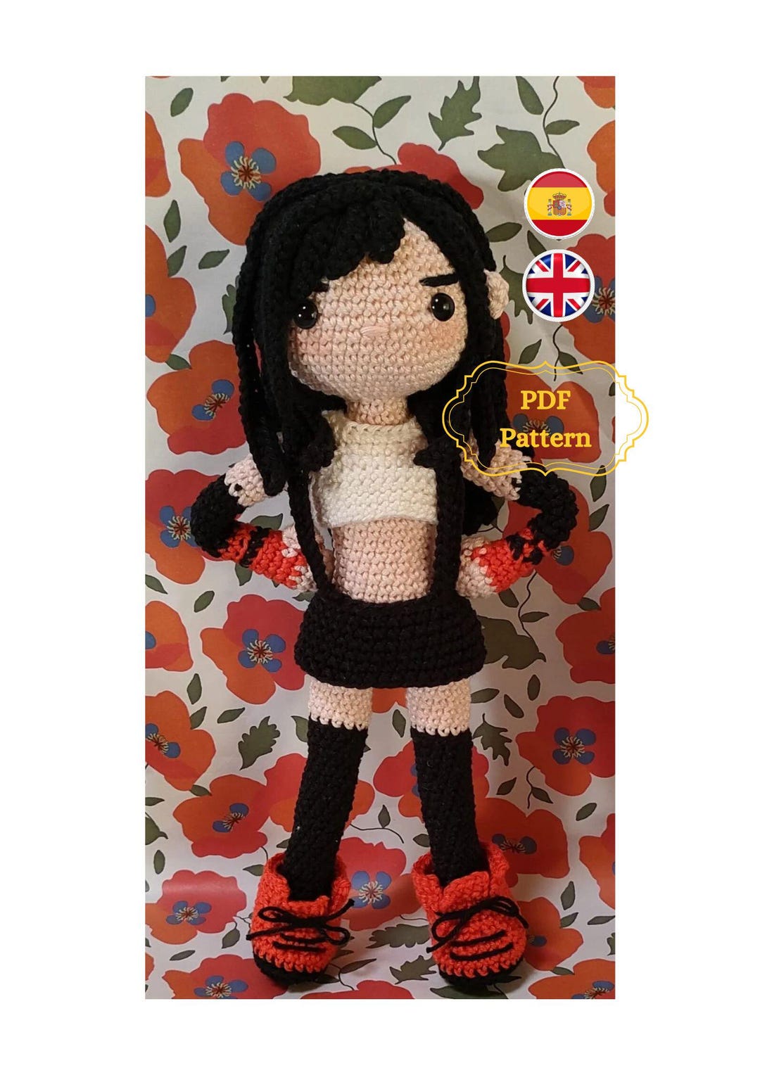 Amigurumi Pattern Final Fantasy VII Tifa Crochet Doll - Etsy