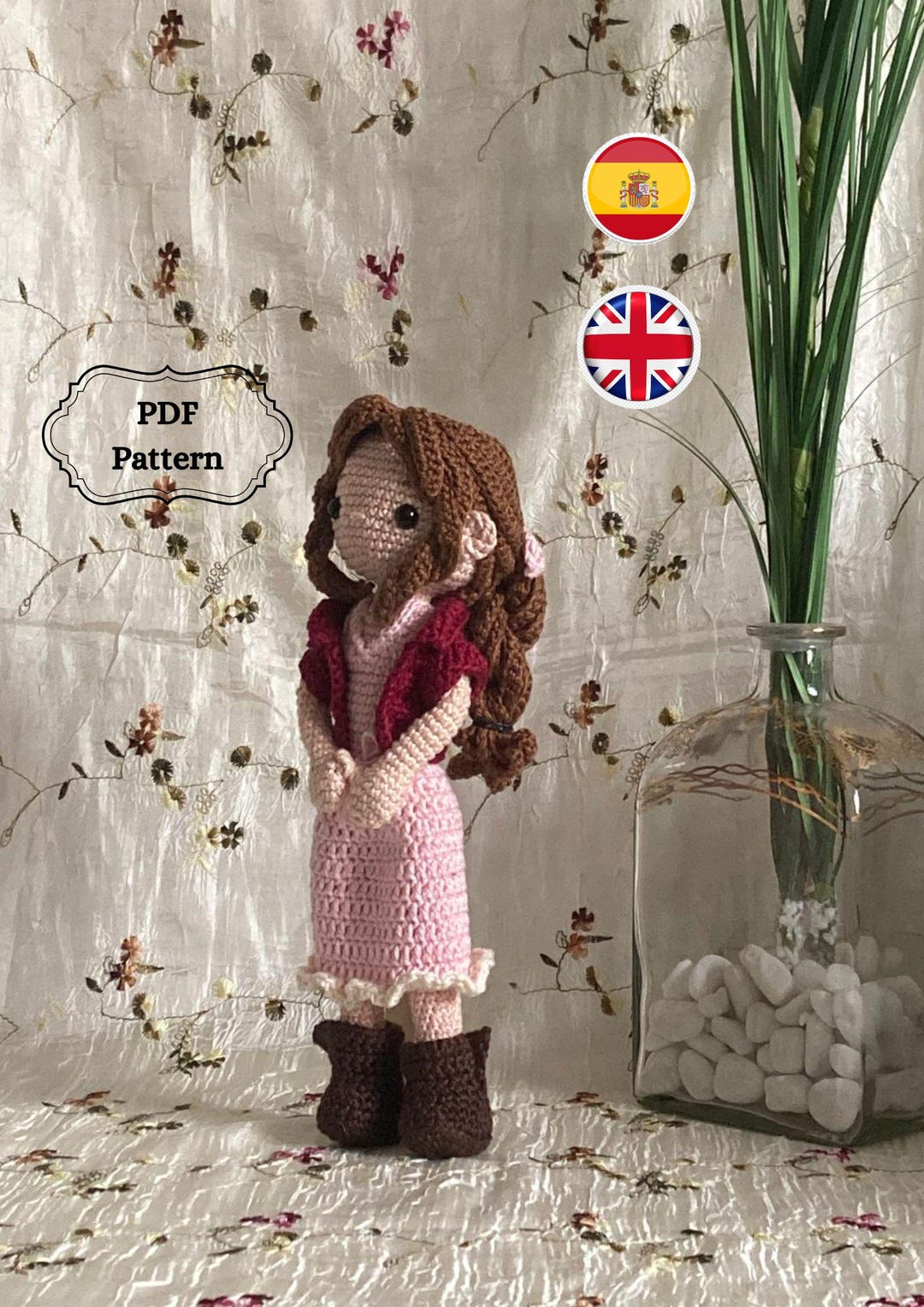 Aeris/aerith Pattern PDF Amigurumi Spanish and English Final Fantasy ...