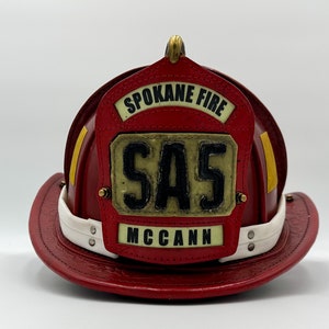 Custom Firefighter Helmet Band- Handcrafted From Retired Fire Hose ...