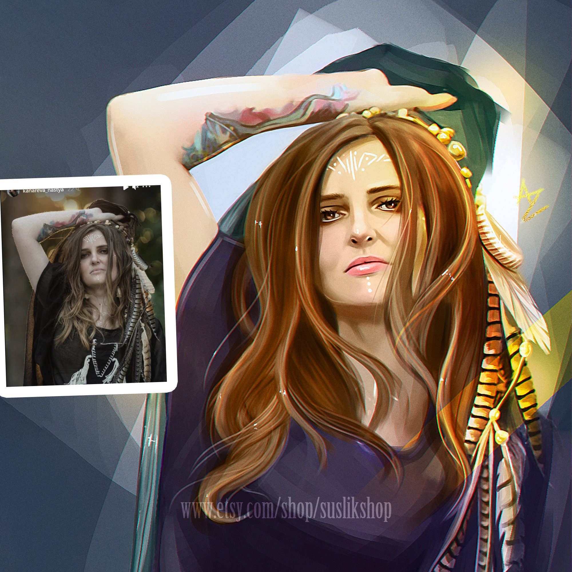 Custom Painting From Photo, Personalized Digital Portrait, Add Loved ...