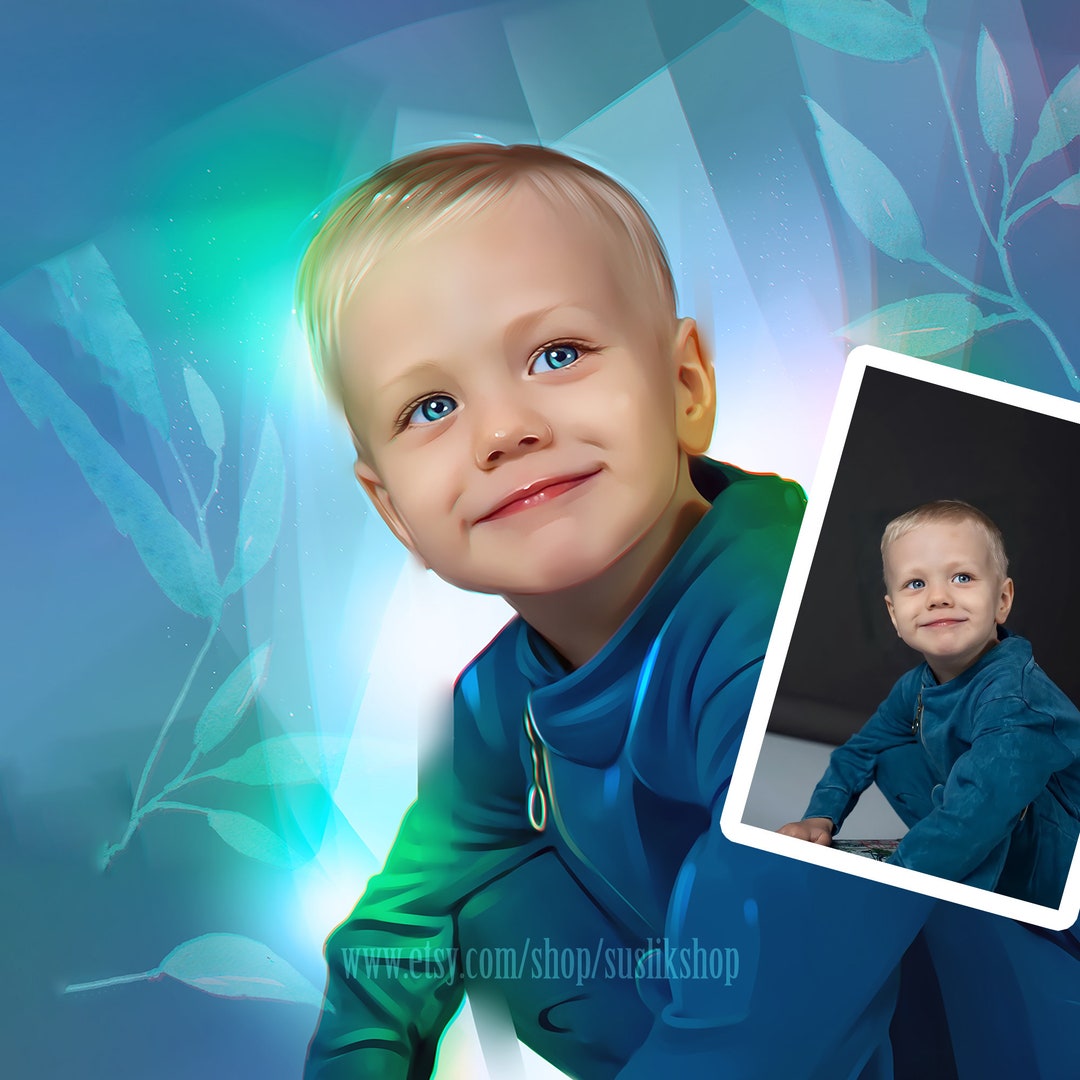 Custom Painting From Photo, Personalized Digital Portrait, Add Loved ...